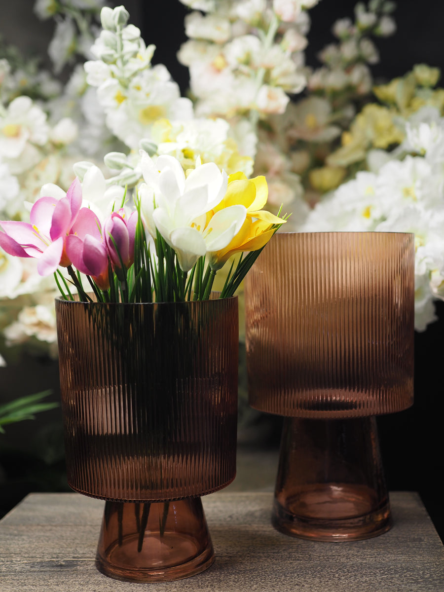 Pink ribbed glass vases | Vases & Ginger jars | Osborne & Co.