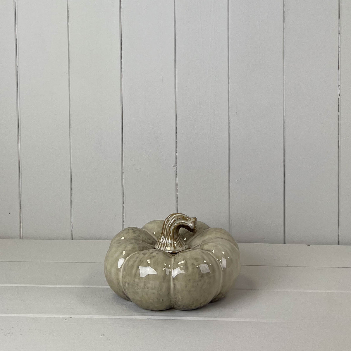 Beige mottled squat pumpkin dec | Autumn decor | Fall | Osborne & Co.