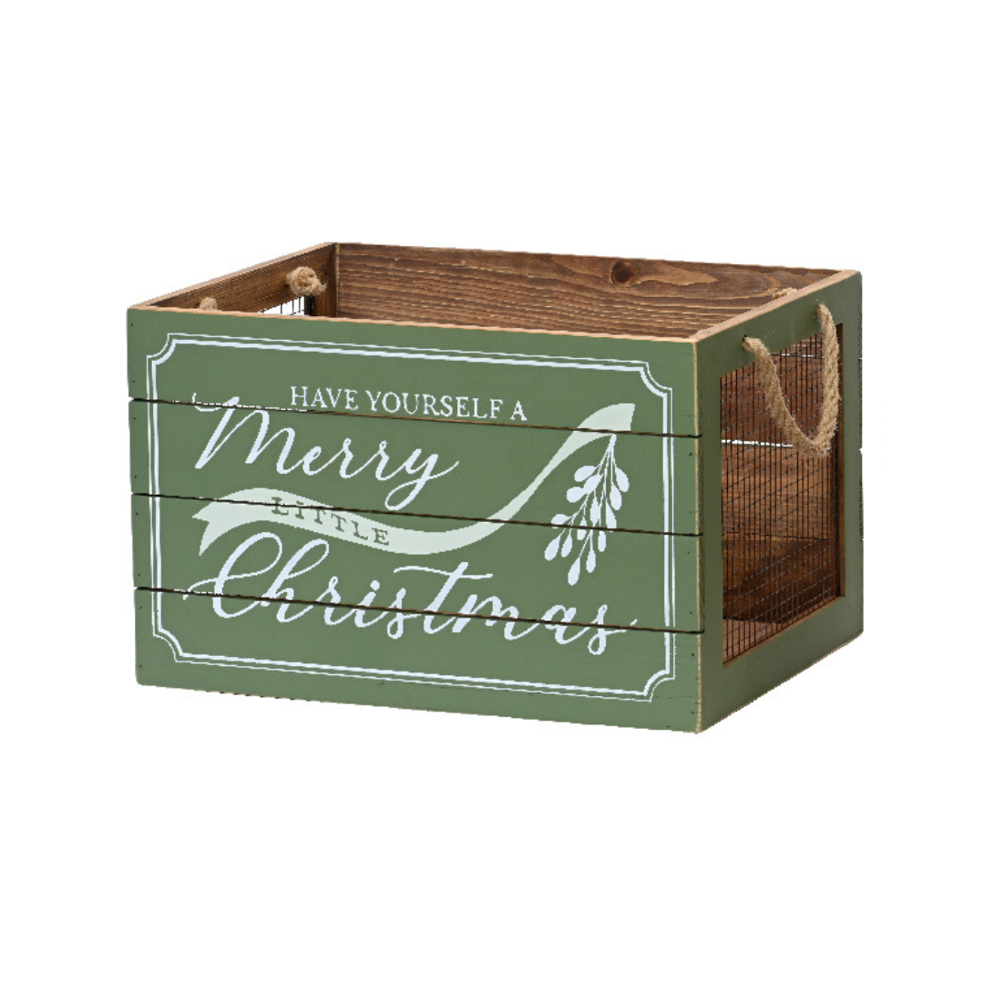 Christmas crate with mesh detail | Festive storage | Osborne & Co.